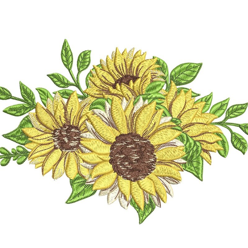 Sunflower Embroidery - Etsy