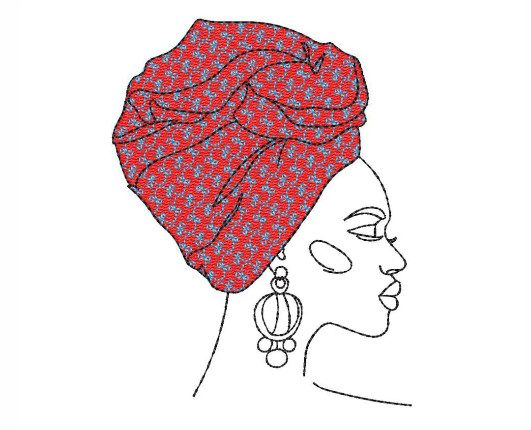 African Woman Embroidery Design - Etsy