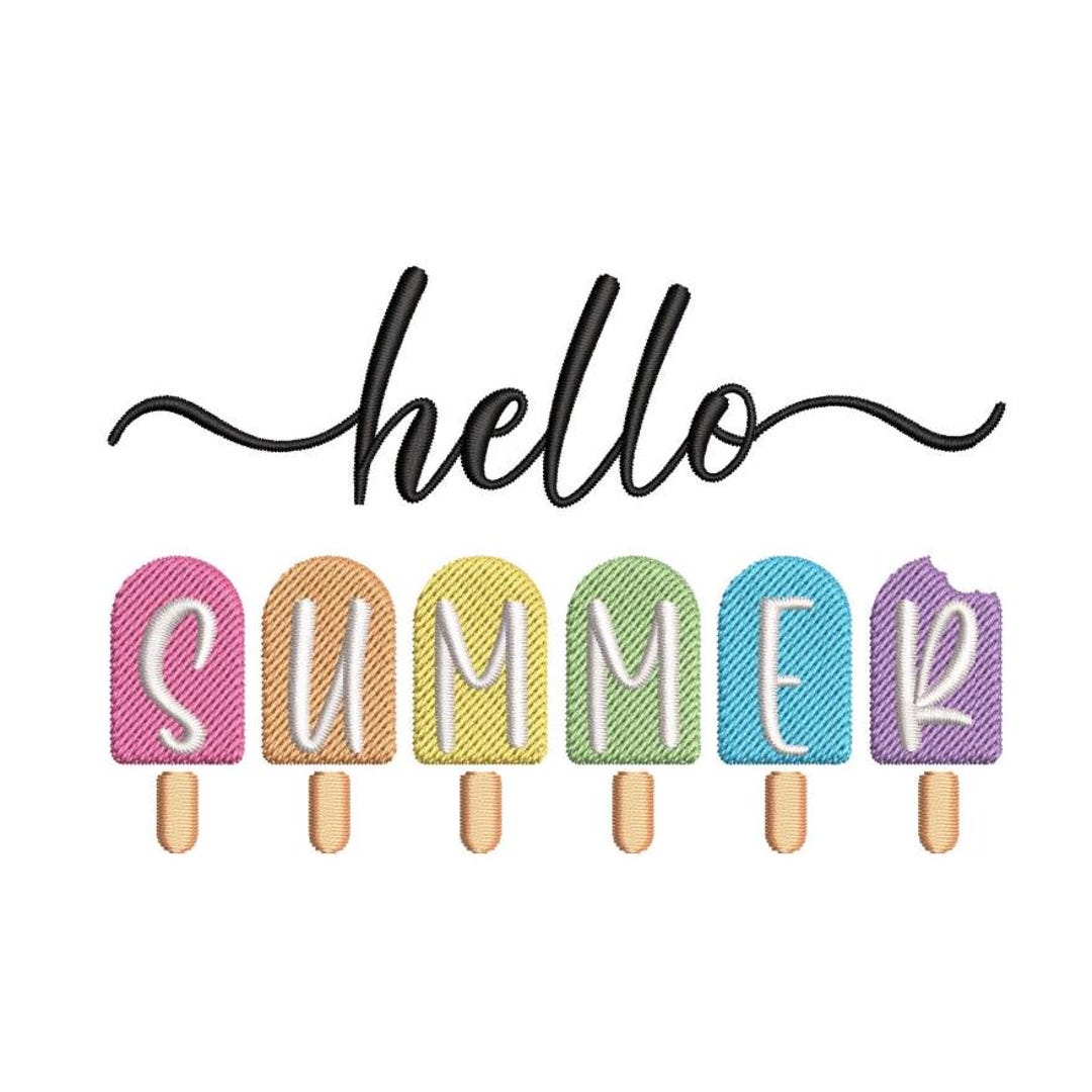 Hello Summer Embroidery Design, 5 Sizes - Etsy