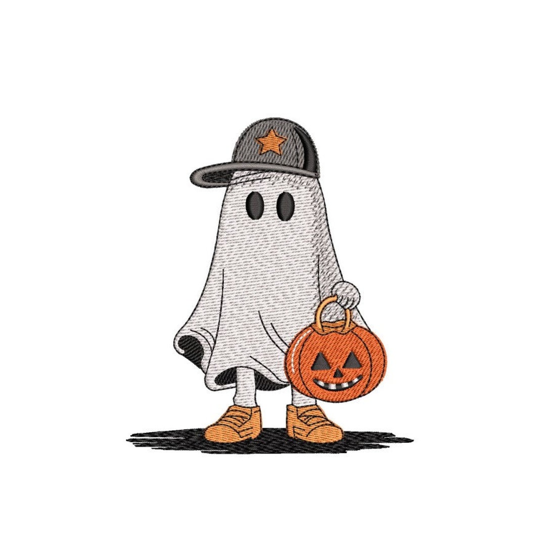 Spooky Halloween Embroidery Design, Spooky Vibes Embroidery File, Ghost ...