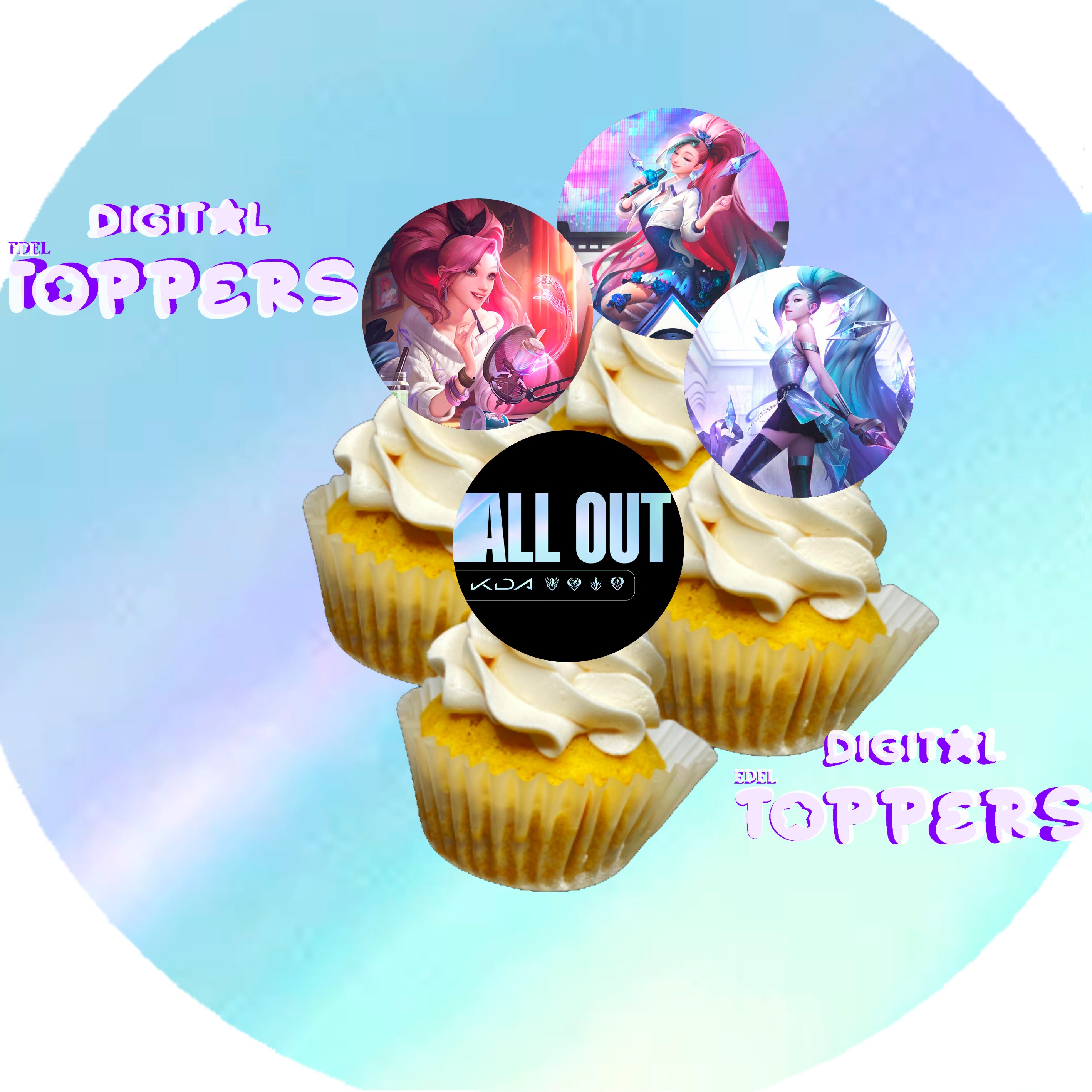 K/da all out kda toppers cake akali ahri evelynn kaisa party league of ...