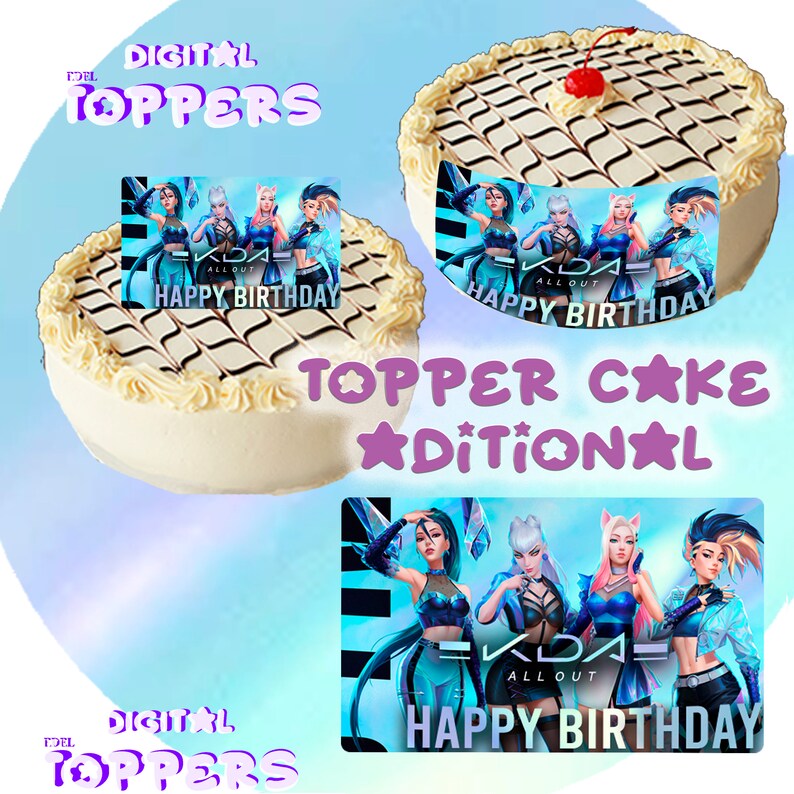 K/da all out kda toppers cake akali ahri evelynn kaisa party league of ...