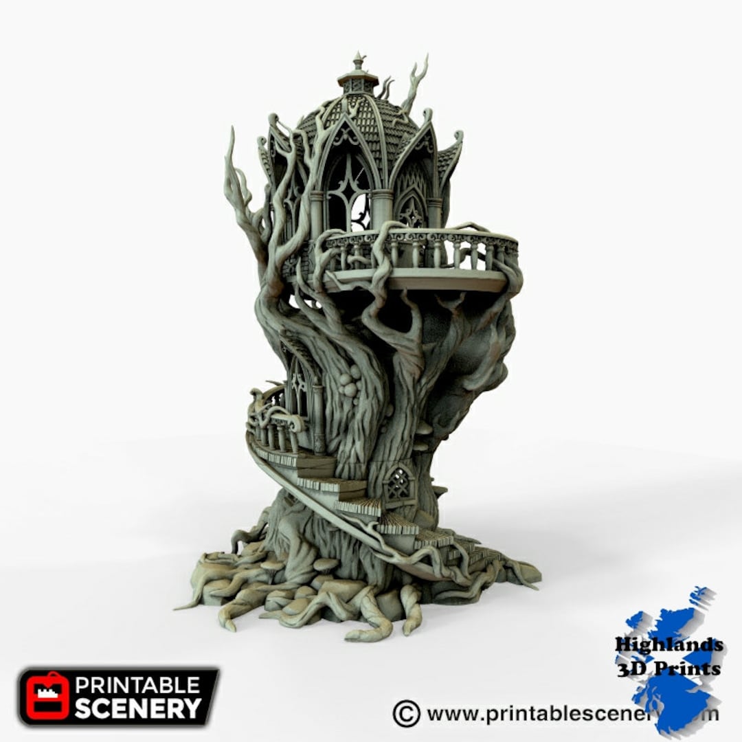 Gloomwood Elven Treehouse Scatter Terrain Tabletop Gaming Dnd 3D Print ...