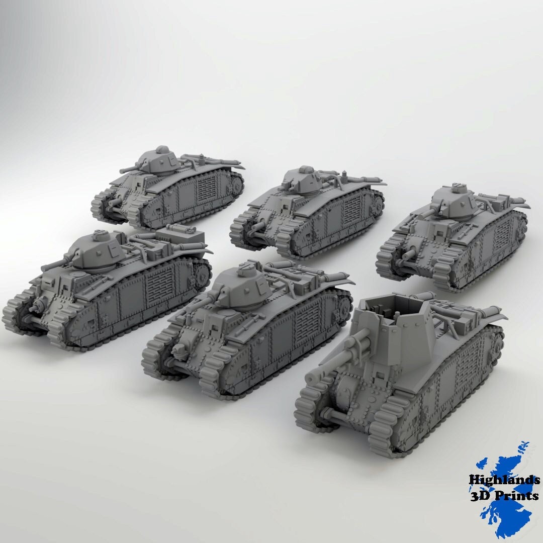 Char B1 Bis Tank WW2 Tabletop Gaming 3D Print 32/28/20/15/10 - Etsy UK