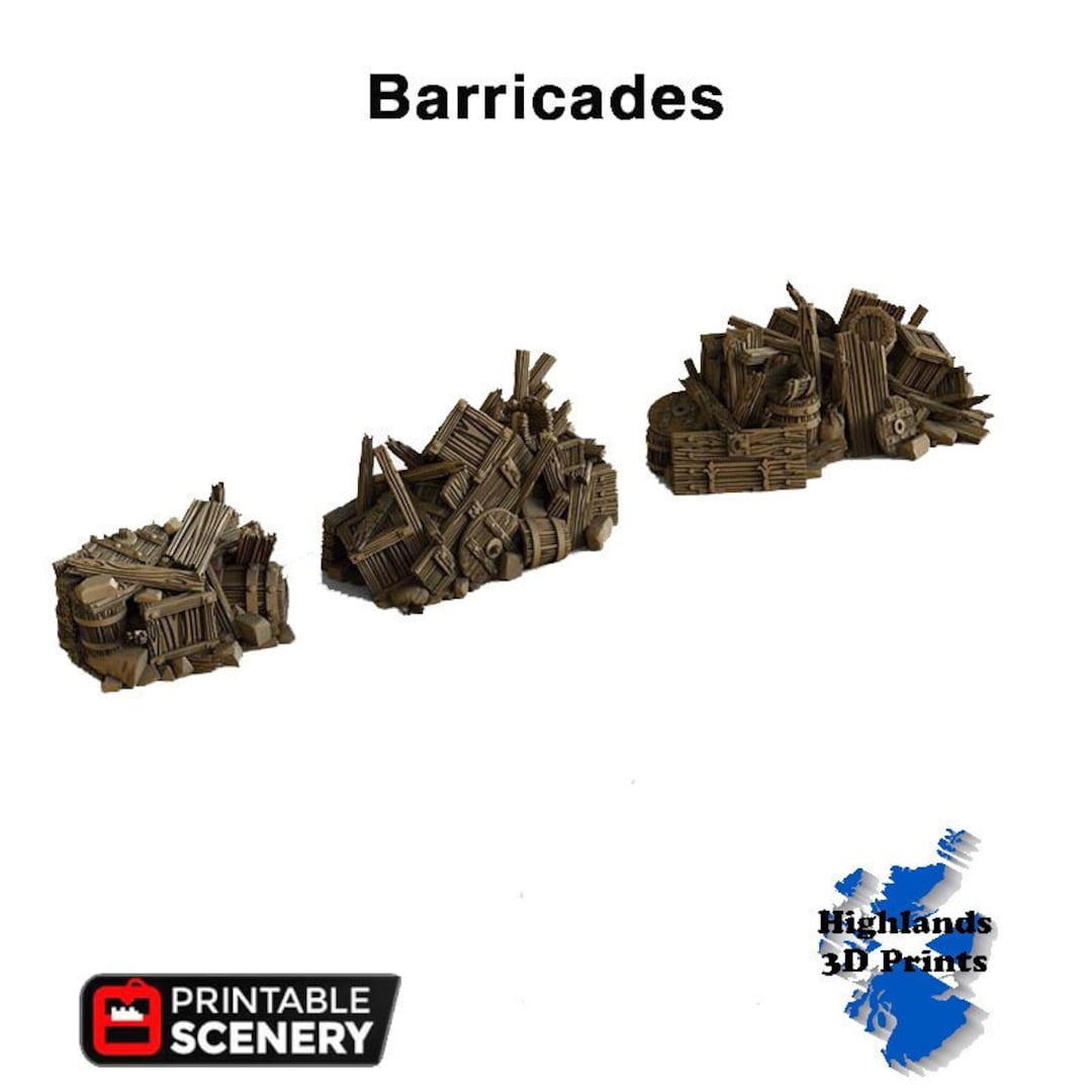 Barricades Scatter Terrain Tabletop Gaming Dnd 3D Print 32/28/20/15 ...