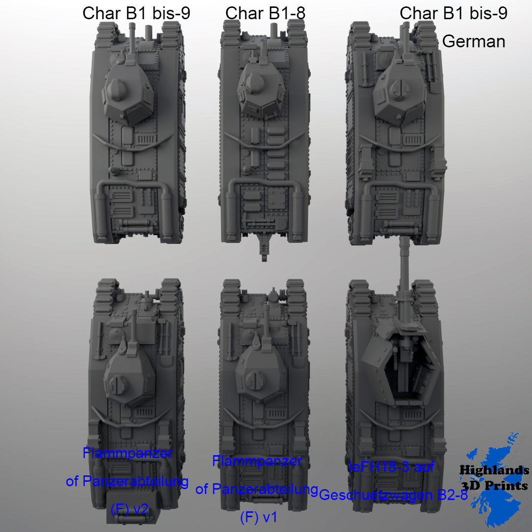 Char B1 Bis Tank WW2 Tabletop Gaming 3D Print 32/28/20/15/10 - Etsy UK