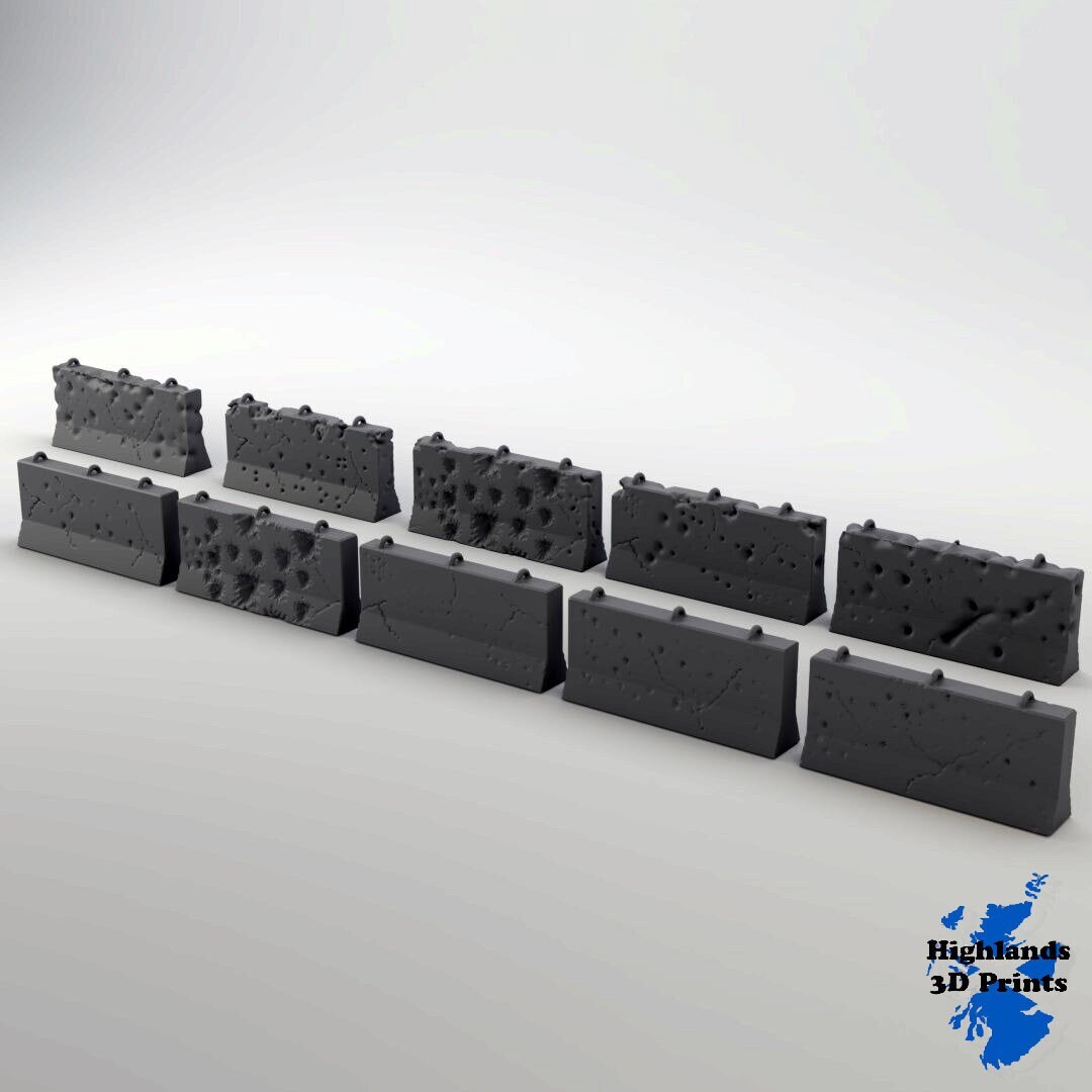 Road Block Barriers Building Terrain Tabletop Gaming 3D Print 28/20/15 ...