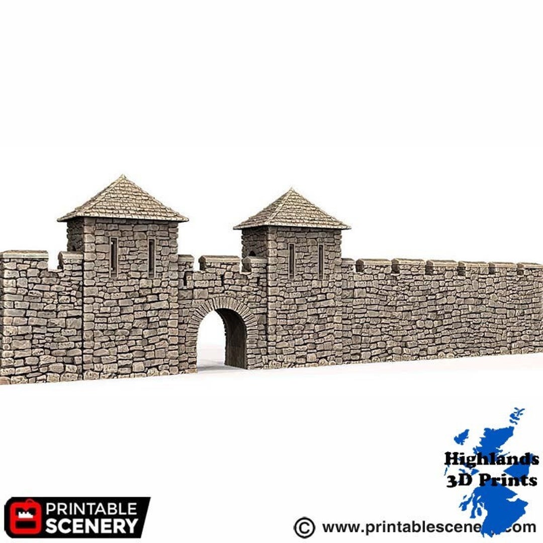 Norman Fort Walls Scatter Terrain Tabletop Gaming Dnd 3D Print 32/28/20 ...