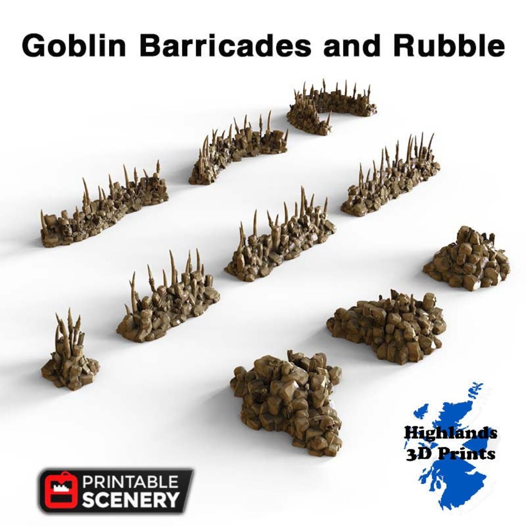 Goblin Barricades & Rubble Scatter Terrain Tabletop Gaming Dnd 3D Print ...