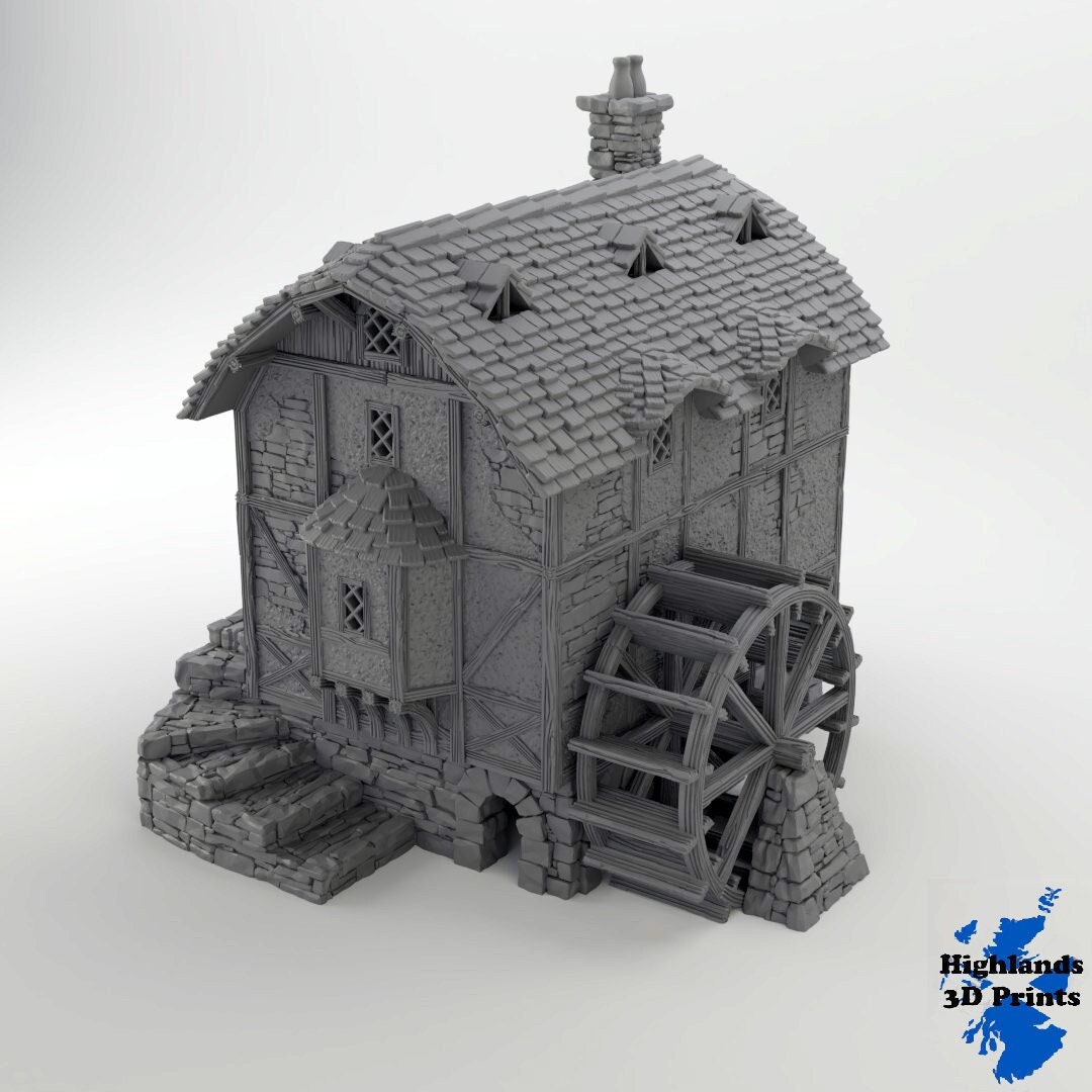 Water Mill Scatter Terrain Tabletop Gaming Dnd 3D Print 32/28/20/15mm ...