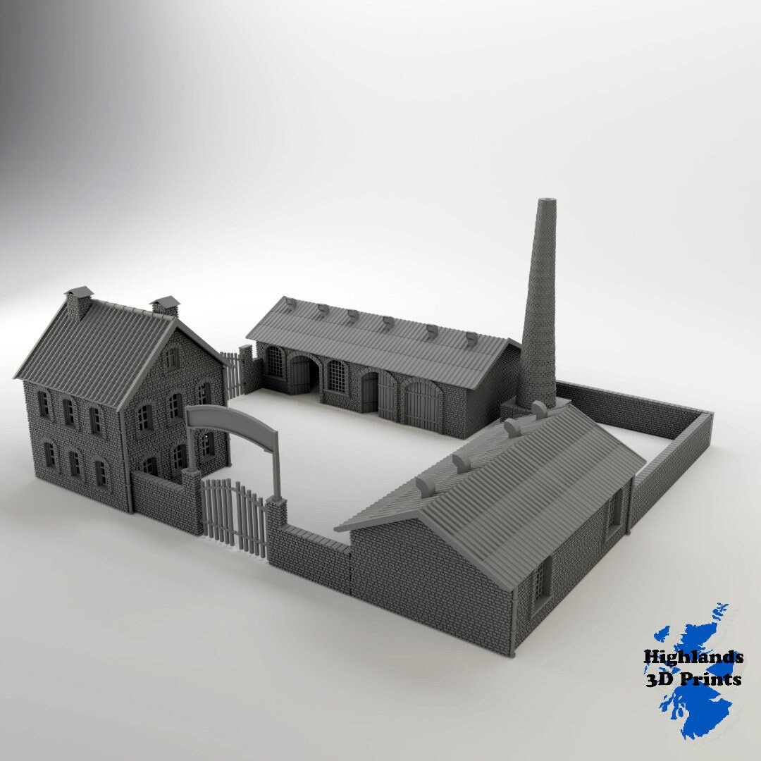 Factory 3D Print: WW2 Terrain, Tabletop Gaming, Railway Terrain (32/28 ...