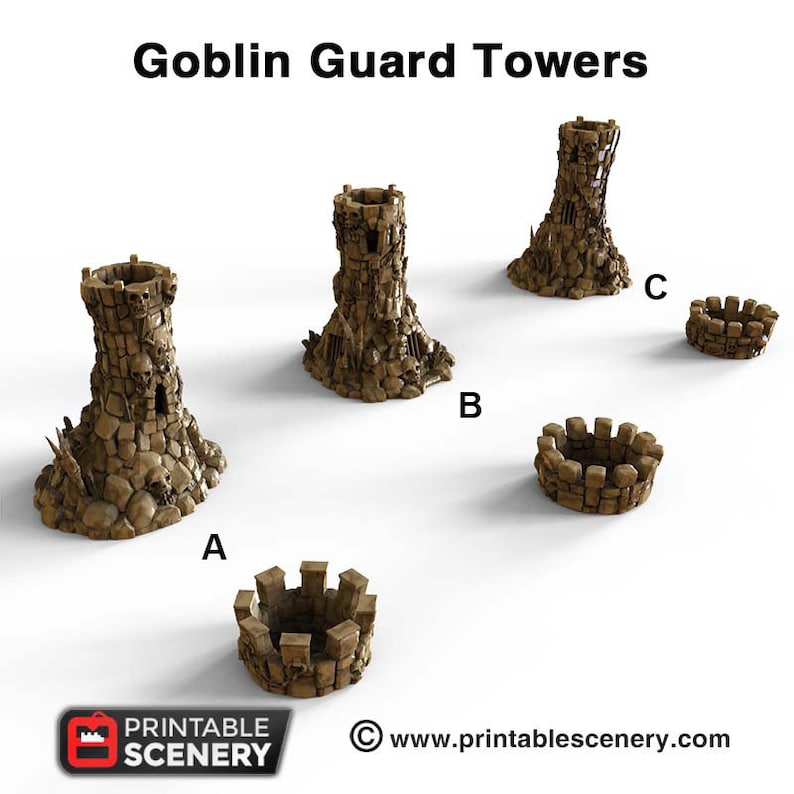 Goblin Guard Towers Scatter Terrain Tabletop Gaming Dnd 3D Print 32/28 ...