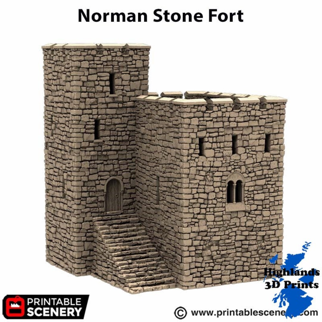 Norman Stone Fort Scatter Terrain Tabletop Gaming Dnd 3D Print 32/28/20 ...