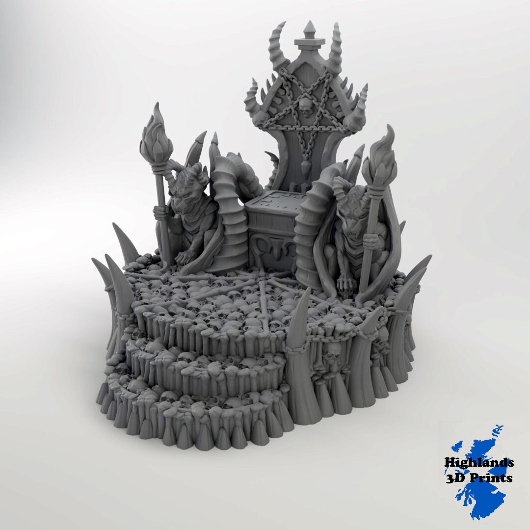 Skull Throne Scatter Terrain Tabletop Gaming Dnd 3D Print 32/28/20/15 ...