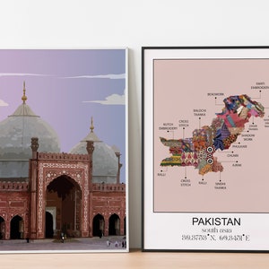 Pakistan Prints, Pakistan Prints Set of 6, Pakistan Wall Art, Pakistan ...
