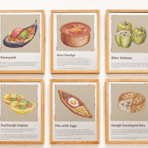 6 Pcs Kitchen Poster Set, Turkish Cuisine Set, Turkish Food Posters ...