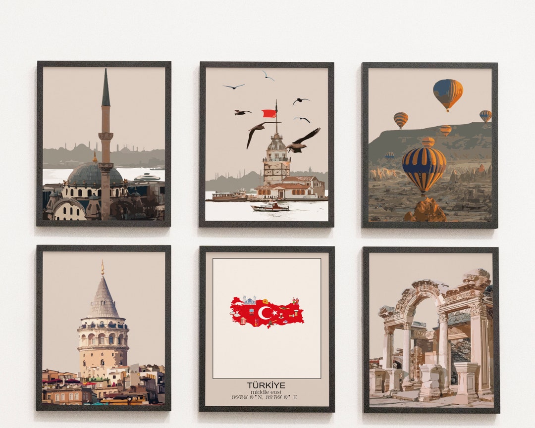 TURKEY Art Prints Set of 6, İstanbul Photo Gallery Wall, İstanbul ...