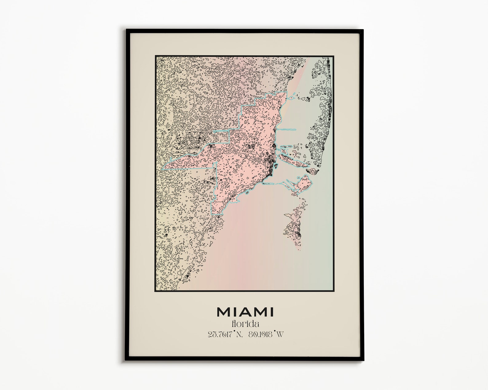 Miami City Prints, Miami Colourful Prints Set of 6, Miami Wall Art ...