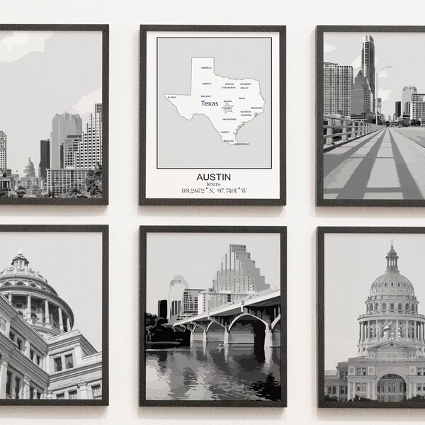 Austin Texas Digital Prints - Etsy
