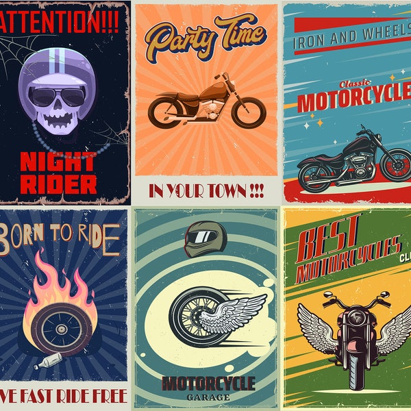 Motorcycle Poster - Etsy