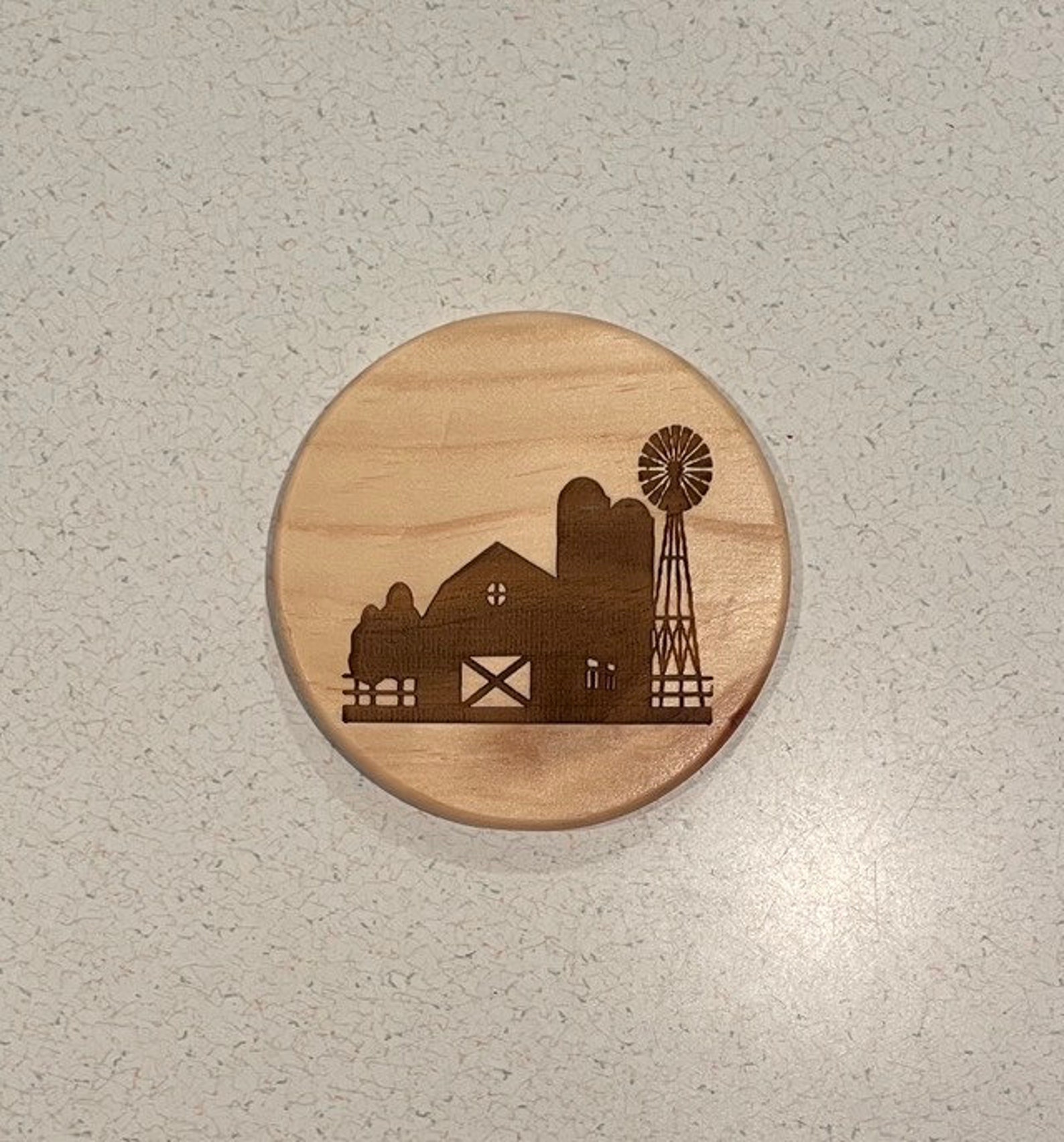 Farm/barns and Country Themed Wooden Coaster Set, Laser Engraved ...
