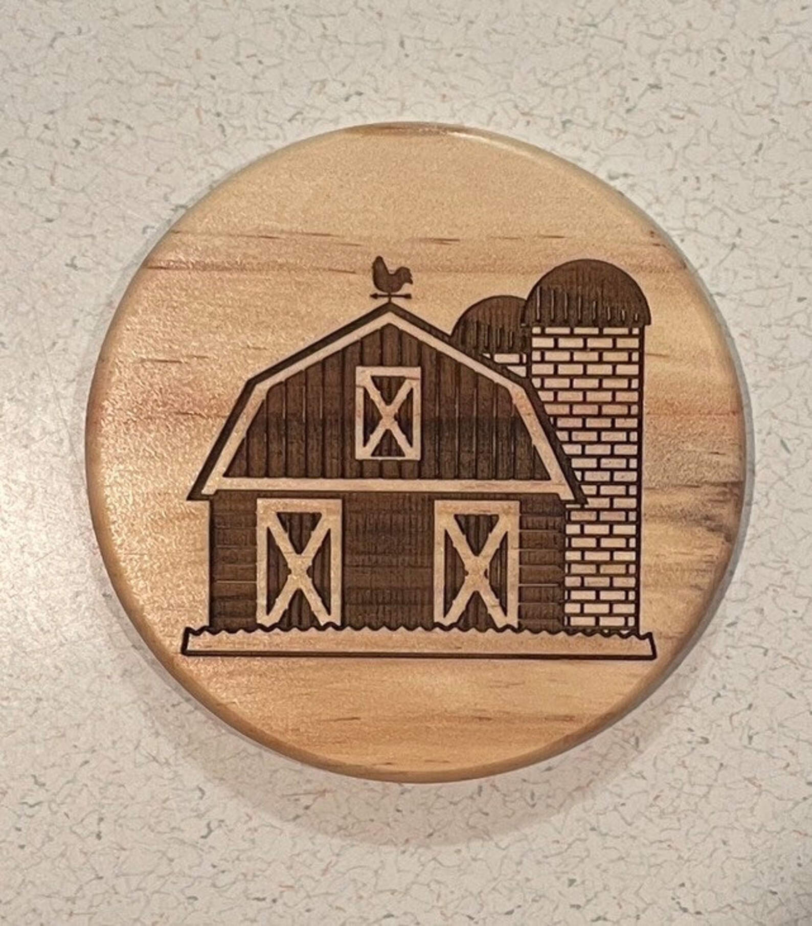 Farm/barns and Country Themed Wooden Coaster Set, Laser Engraved ...