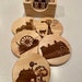 Farm/barns and Country Themed Wooden Coaster Set, Laser Engraved ...