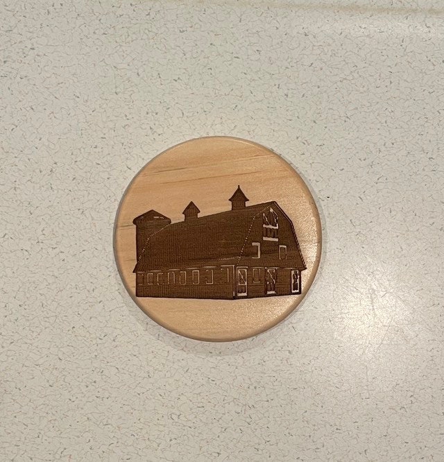 Farm/barns and Country Themed Wooden Coaster Set, Laser Engraved ...