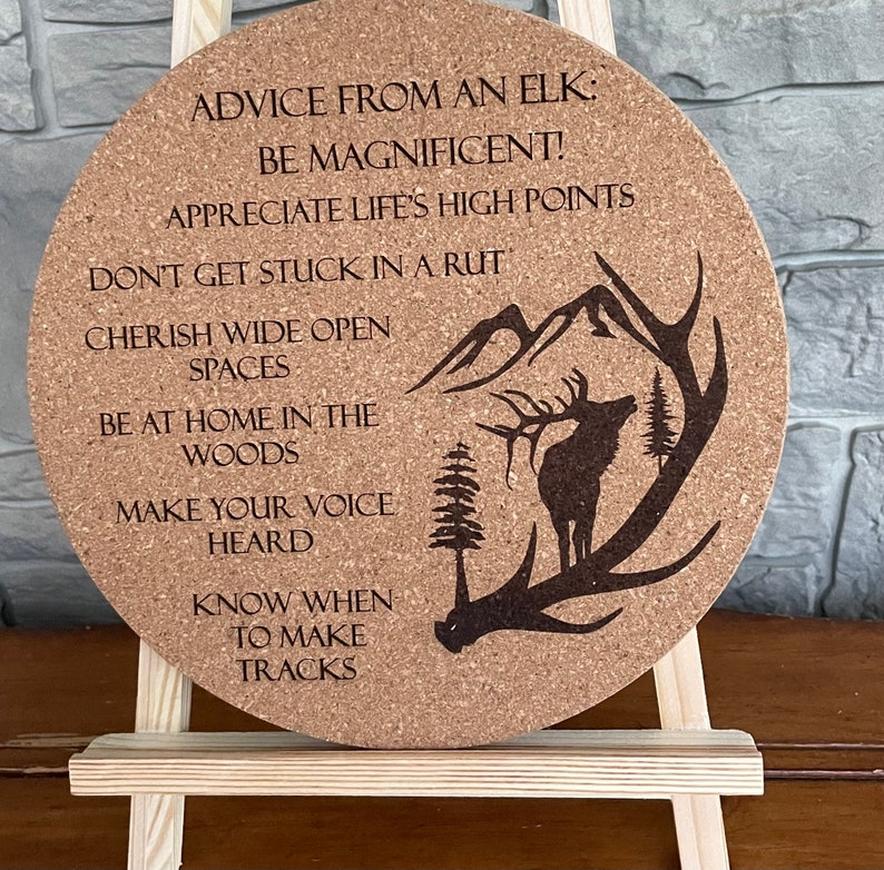 Advice From A Bear, Deer, Elk, or Moose Designs Cork Trivets - Etsy