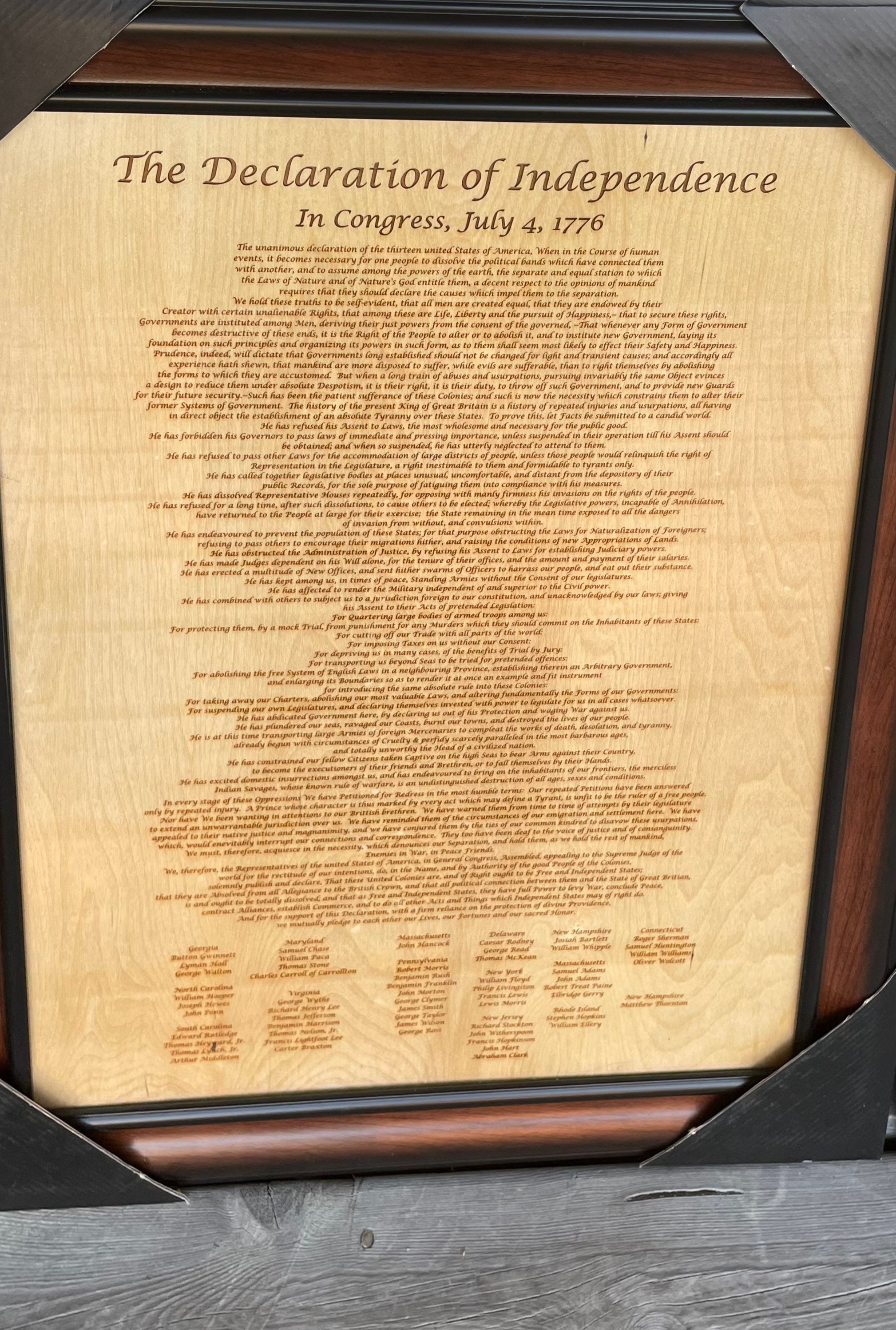 U.S. Declaration of Independence, Constitution/bill of Rights, Laser ...