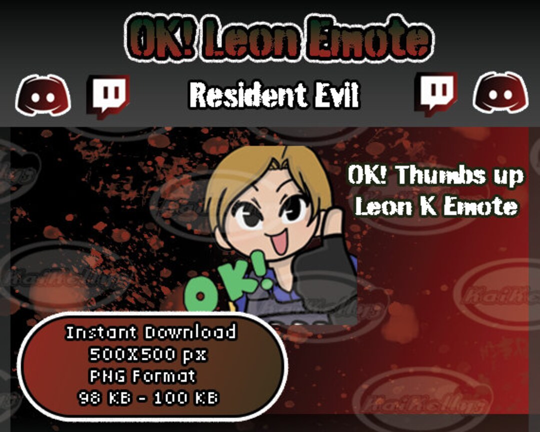 Leon Thumbs up Emote: Resident Evil & DBD Inspired (PNG Digital ...