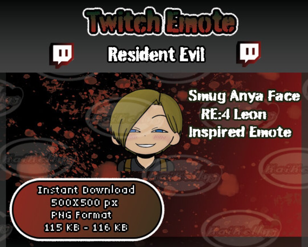 Smug Leon Re4 Inspired Twitch Emote Smug Anya Inspired Cheap Emote - Etsy
