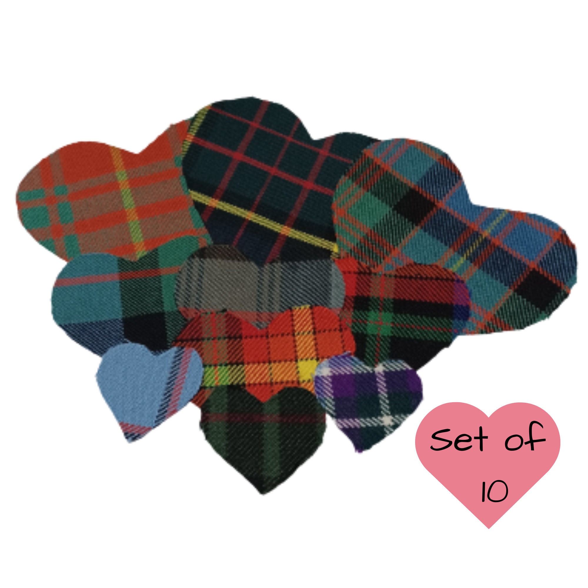 Scottish Tartan Love Hearts Hand Cut and Vibrantly Coloured for ...
