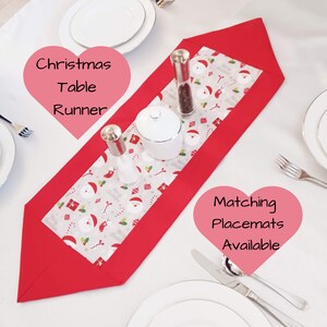 Christmas Table Runner, Santa Design Xmas Table Runner, Table ...