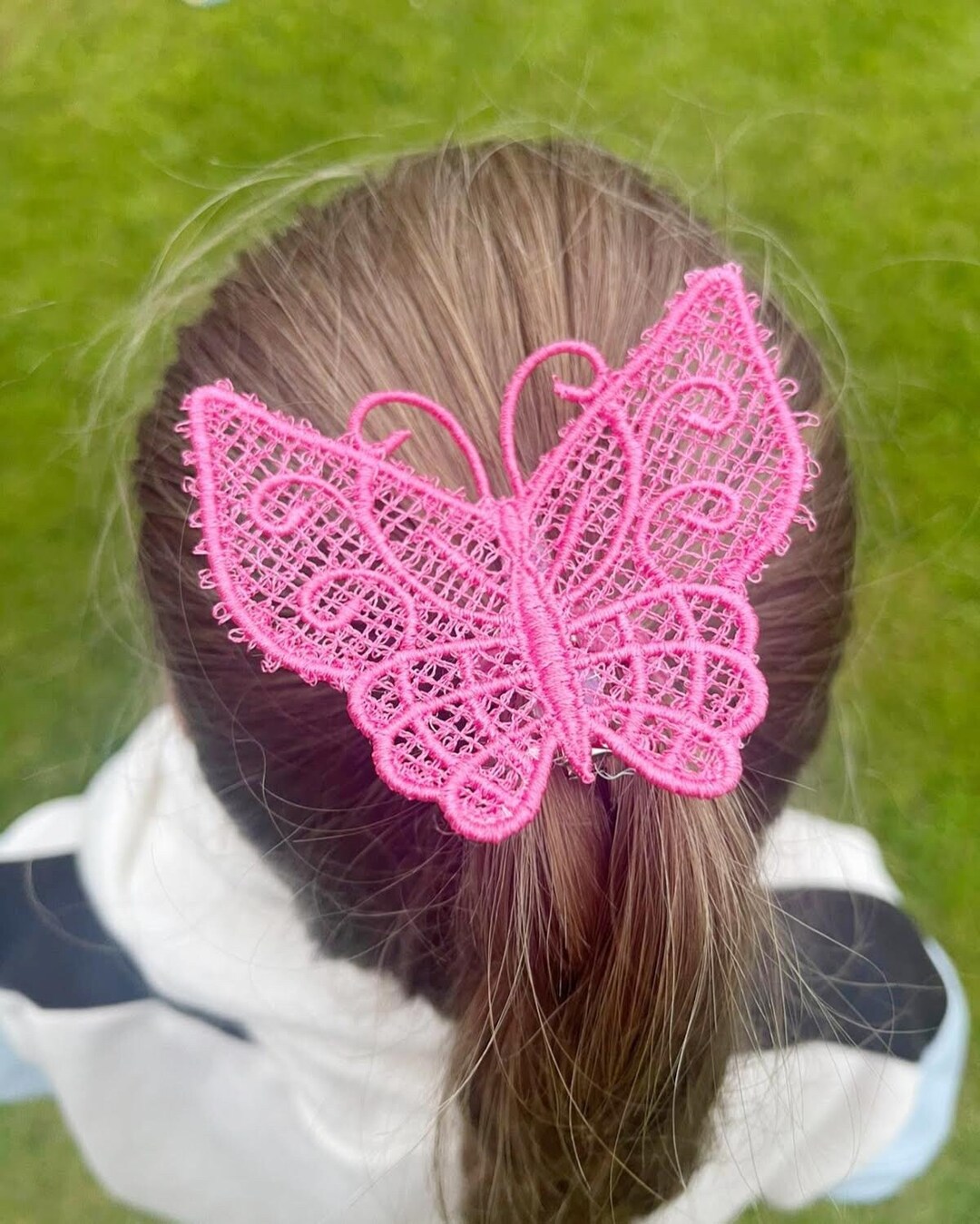 Embroidered Butterfly Hair Clip, Lace Hair Accessories, Crocodile Clasp ...