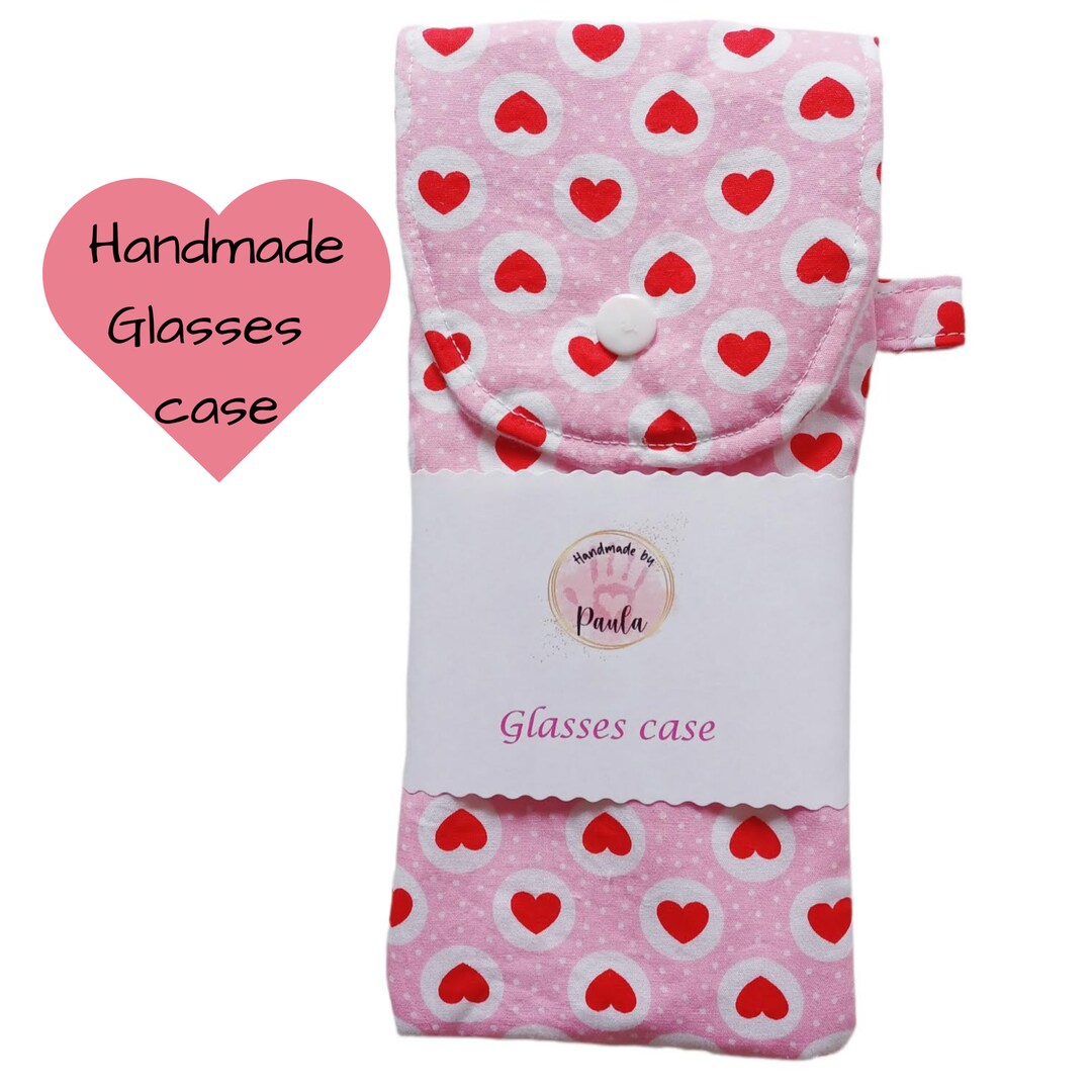 Pink and Red Glasses Pouch, Soft Fabric Glasses Case, Sunglasses Case ...