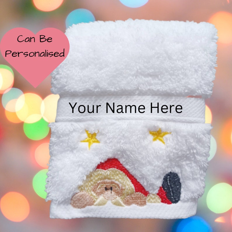 Santa Claus Face Flannel Child's Wash Cloth Personalised - Etsy UK