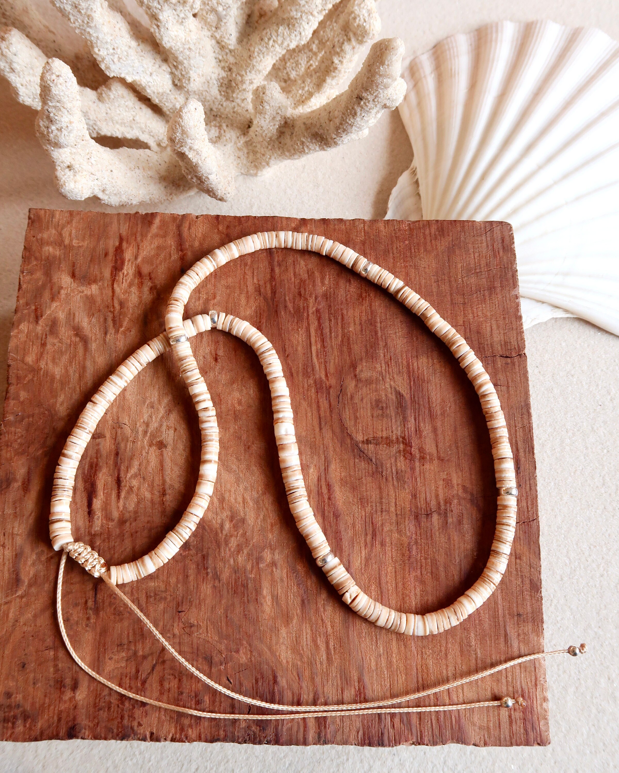 Collar de concha natural concha de cuentas Beige Heishi | Etsy Collar de concha natural concha de cuentas Beige Heishi | Etsy
