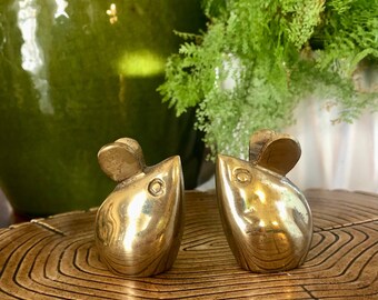 Brass Mice Figurines - Etsy