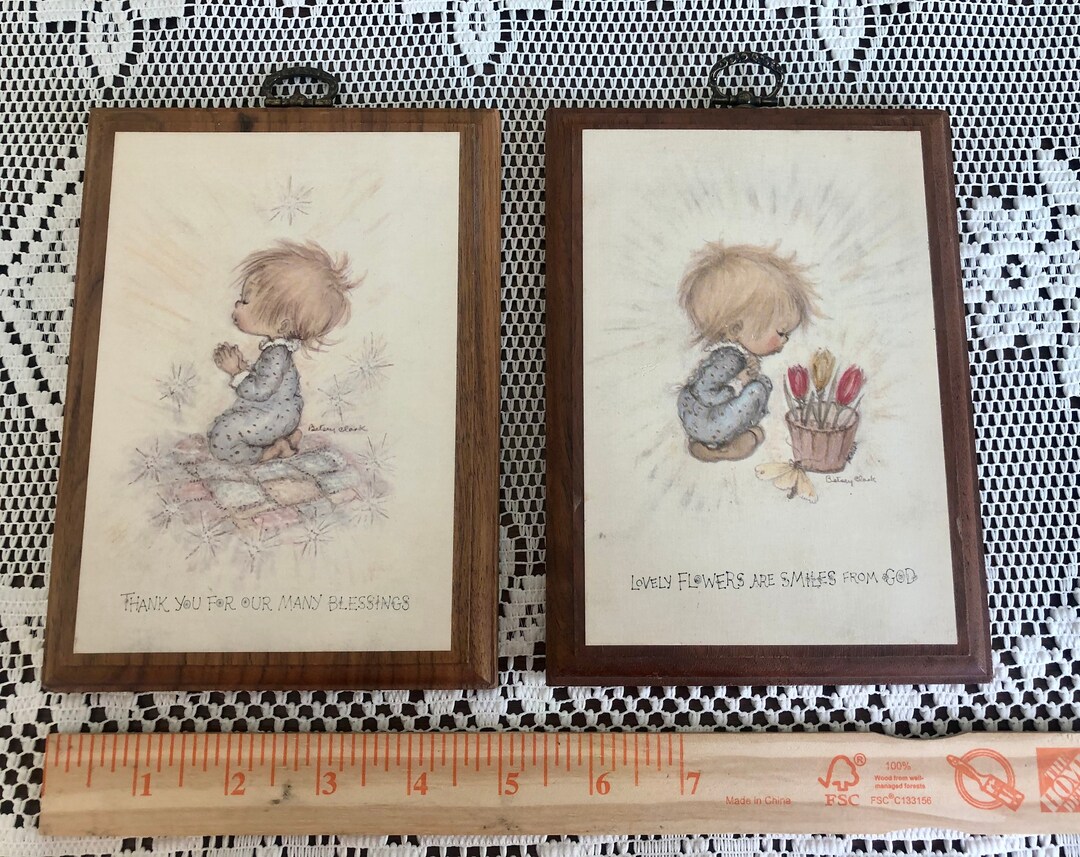 Vintage Pair of Betsy Clark Plaques Hallmark Plaque 1971 - Etsy