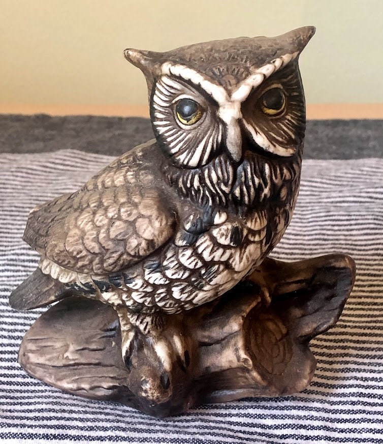 Vintage Pair Homco Ceramic Owl Bird Figurines on Branch - Etsy Vintage Pair Homco Ceramic Owl Bird Figurines on Branch - Etsy