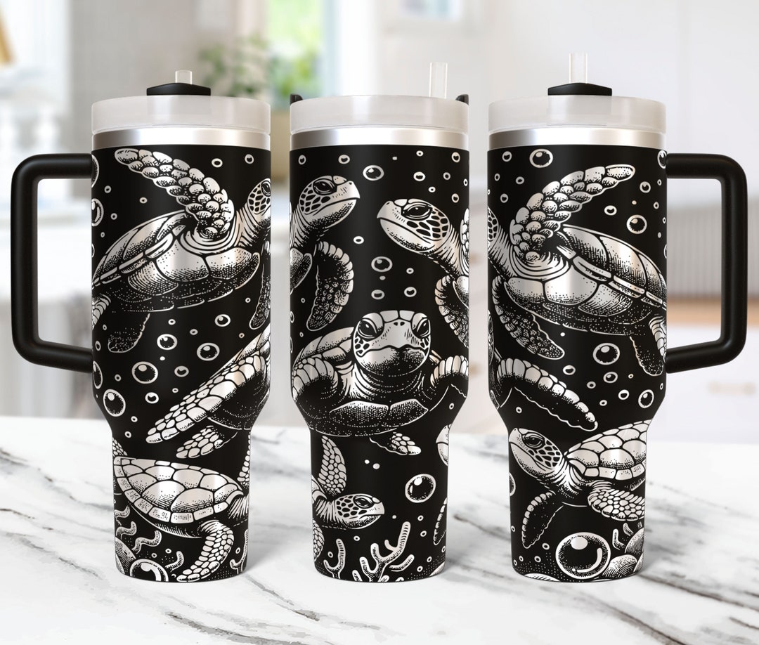 Turtle Tumbler Wrap Laser Svg, 40oz Laser Engraved Sea Baby Turtle ...