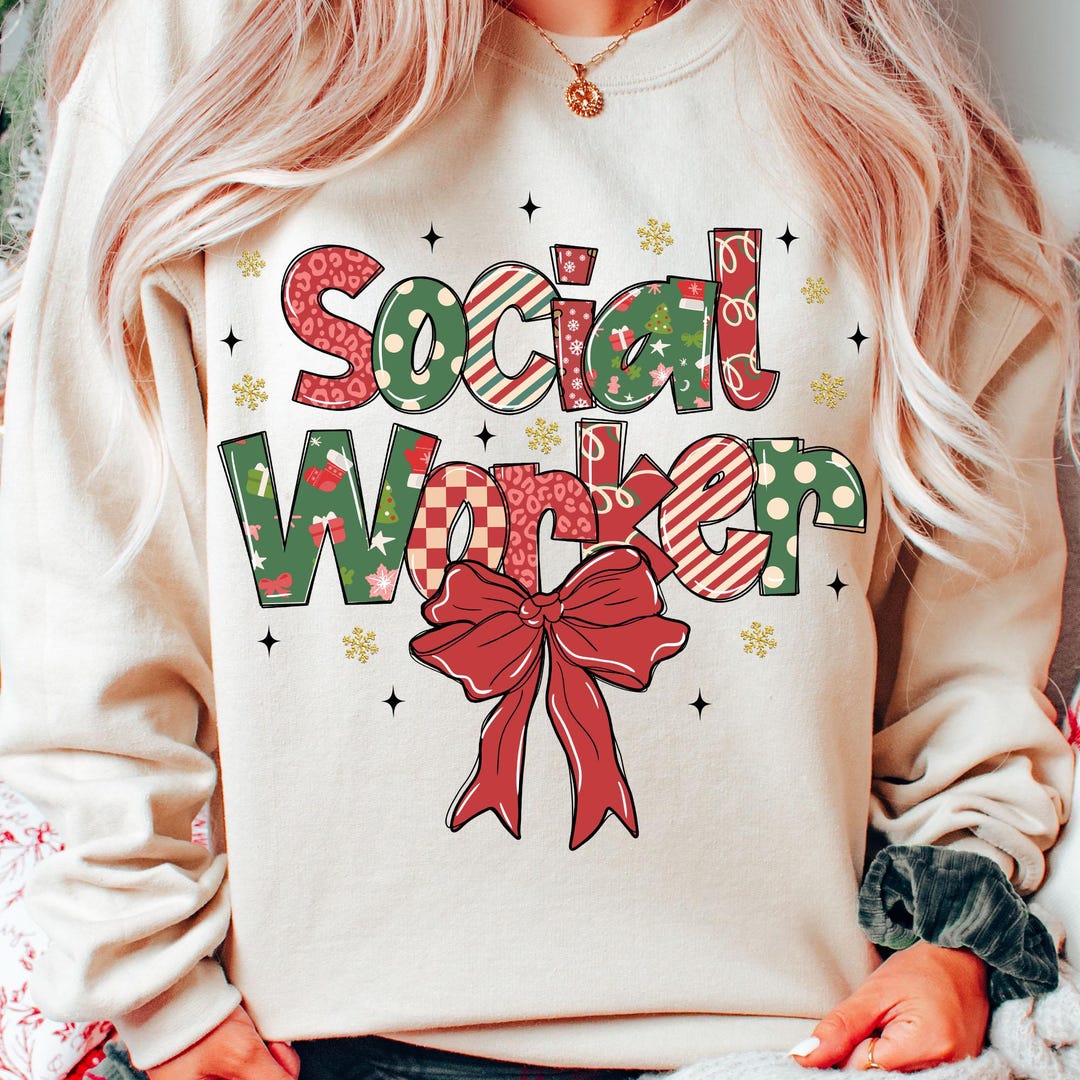 Christmas Social Worker Png, Social Worker Coquette Christmas Png ...