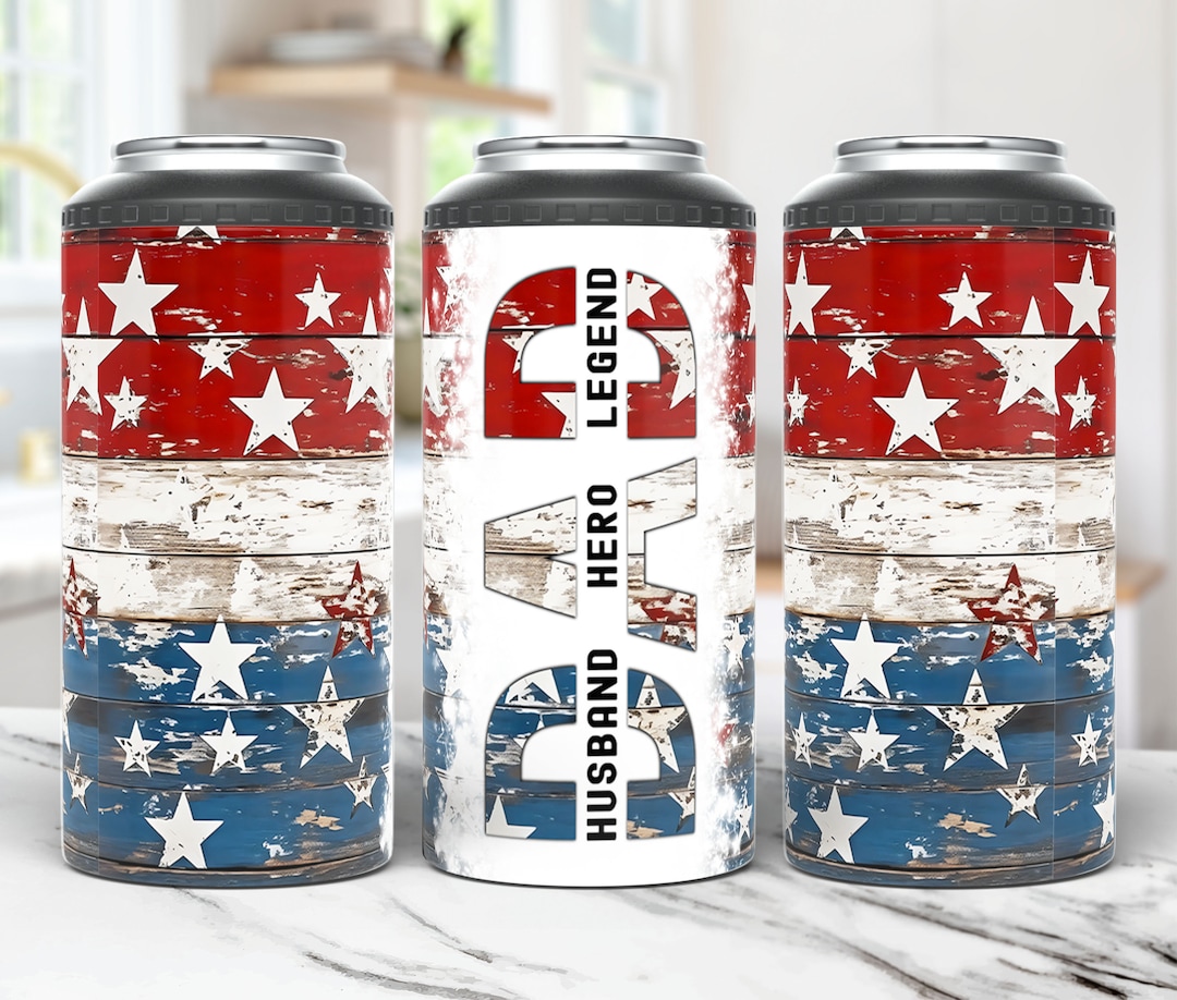 Dad 4 in 1 Can Cooler Wrap PNG Design Fathers Day 4in1 Can Cooler ...