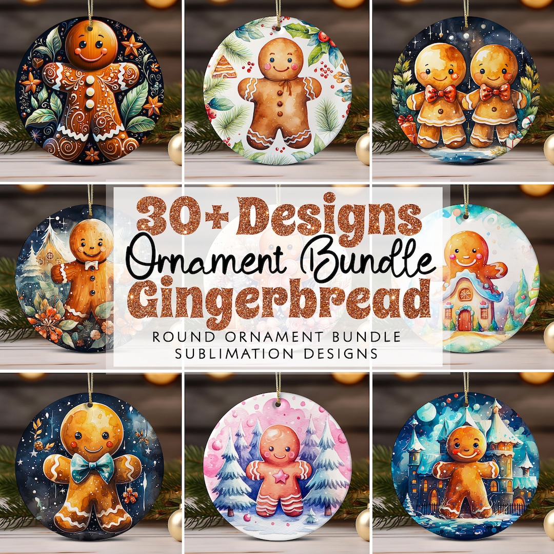 Christmas Gingerbread Ornament Bundle PNG Sublimation Designs ...