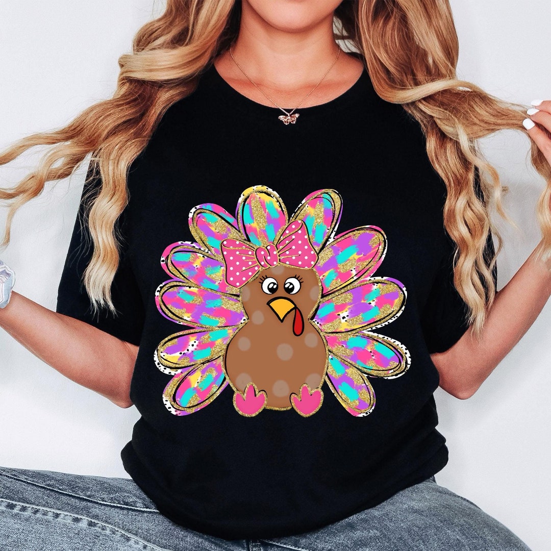 Colorful Coquette Turkey Png, Glitter Turkey Thanksgiving Png ...