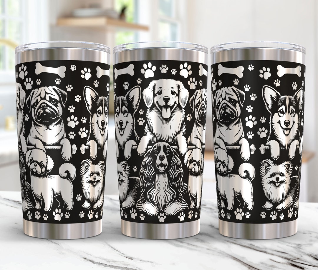 Dogs Tumbler Wrap Laser File Svg Pets 20oz Laser Engraved Tumbler Wrap ...