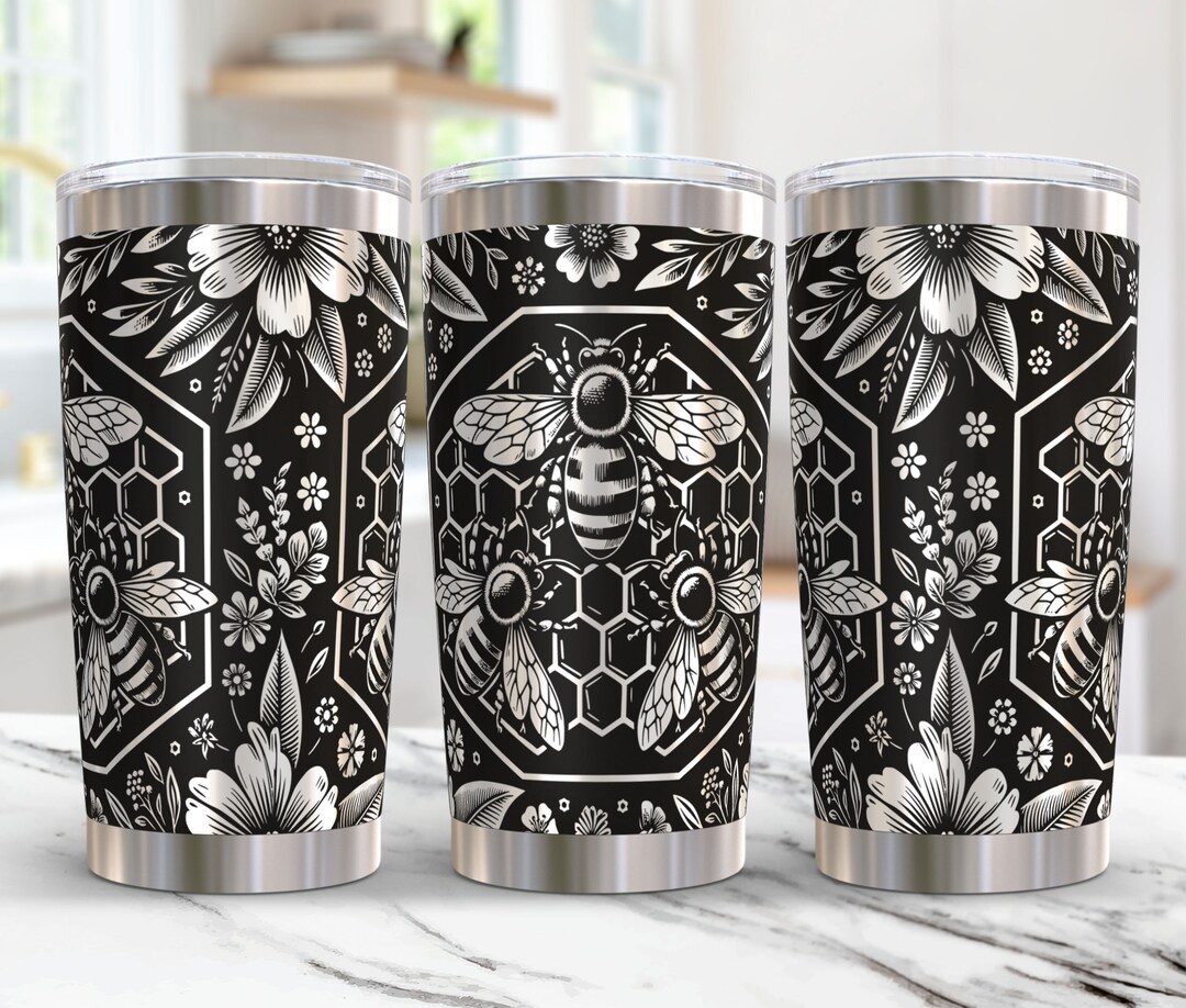 Honey Bee Tumbler Wrap Laser Svg 20oz Laser Engraved Honeycomb Tumbler ...