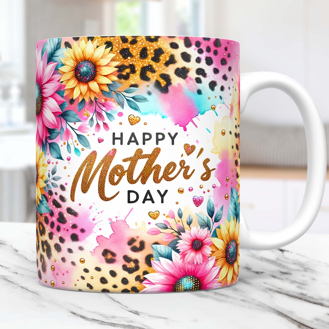 Happy Mother's Day Mug Wrap Sunflowers Mug PNG Sublimation Designs 15oz ...