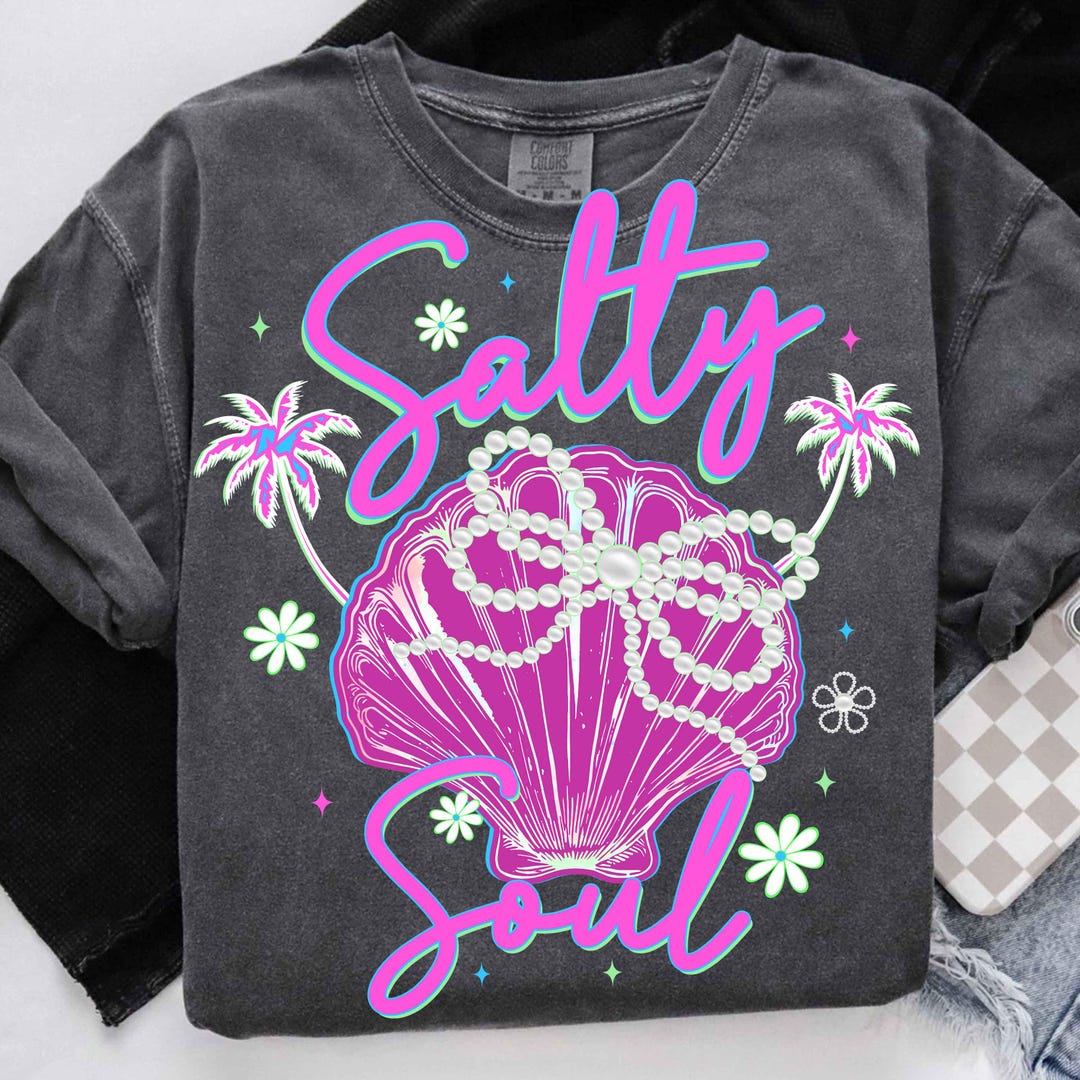 Clam Pearl Bow Salty Soul PNG, Summer Vibes Clam Png, Summer Beach Png ...